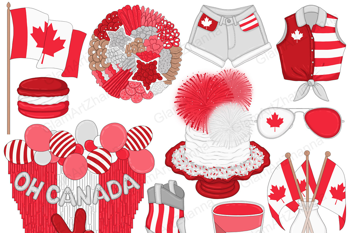 Canada Day Clipart, an Illustration by GlamArtZhanna | Creative Market