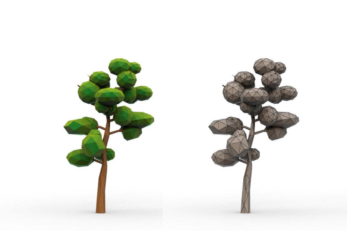 10 Low Poly Cartoon Tree, an Environmental 3D Model by Tedi Permana