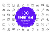100 Industrial Doodle Icons, an Icon by Creative Stall