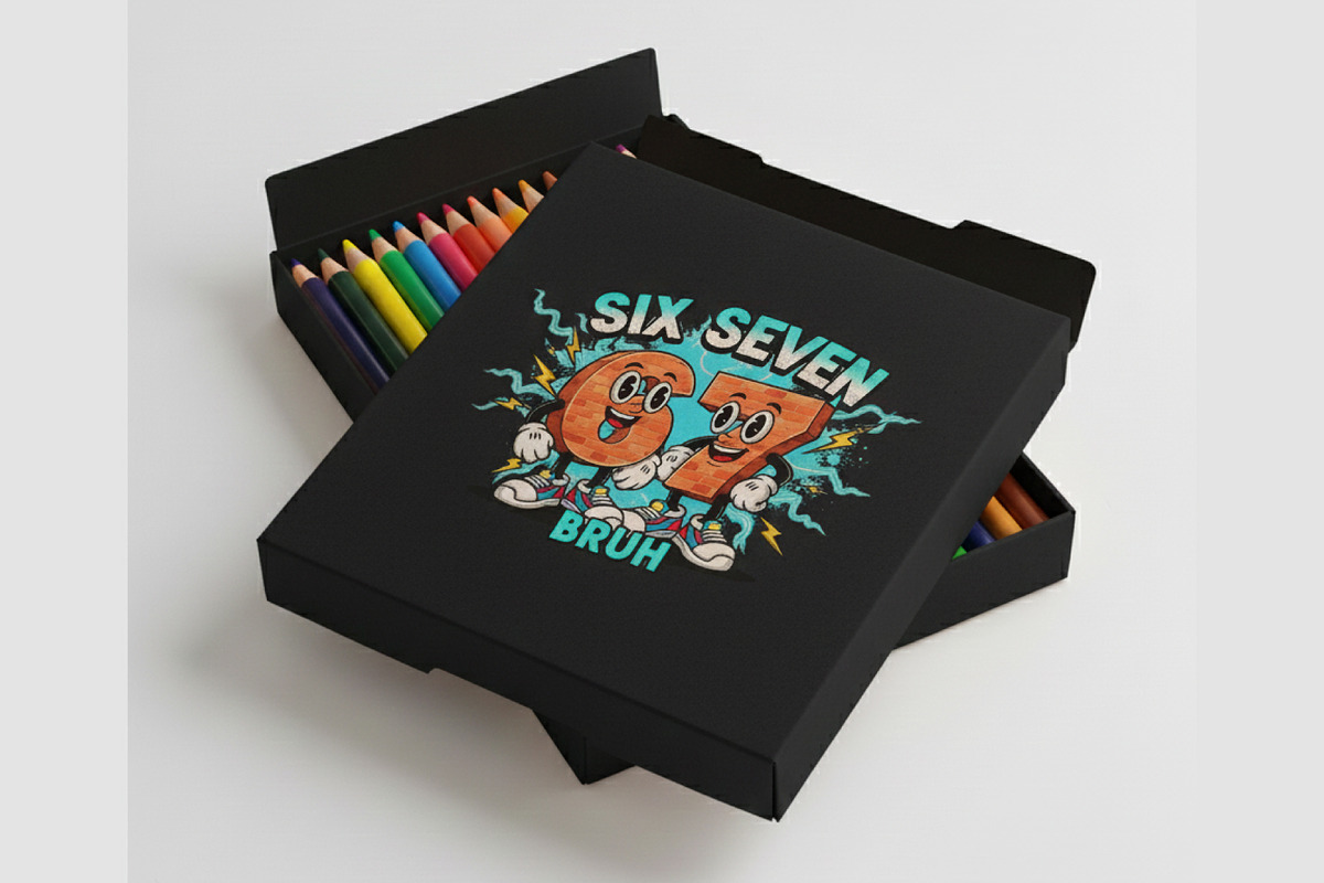 Six Seven 67 Viral Brainrot Meme PNG, a Graphic by Vector Portal