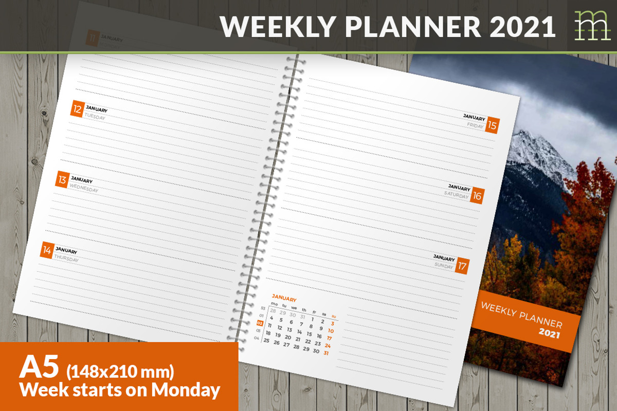 Weekly Planner 2021 (WP040-21-M), a Stationery Template by mikhailmorosin