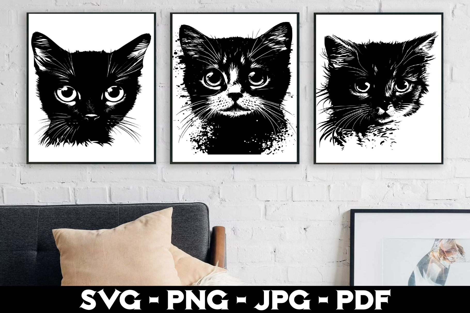 3 Cat Design for Print