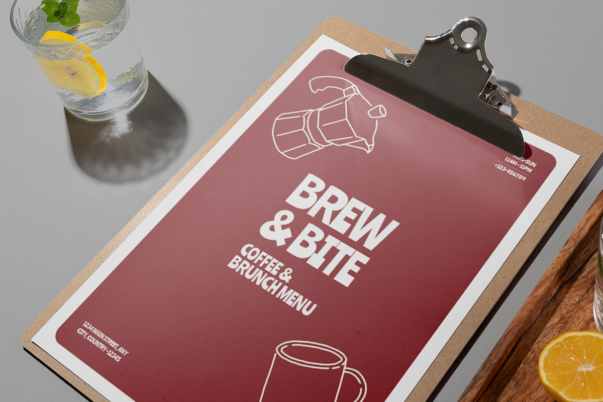 Red Modern Cafe Menu, a Stationery Template by Neermana