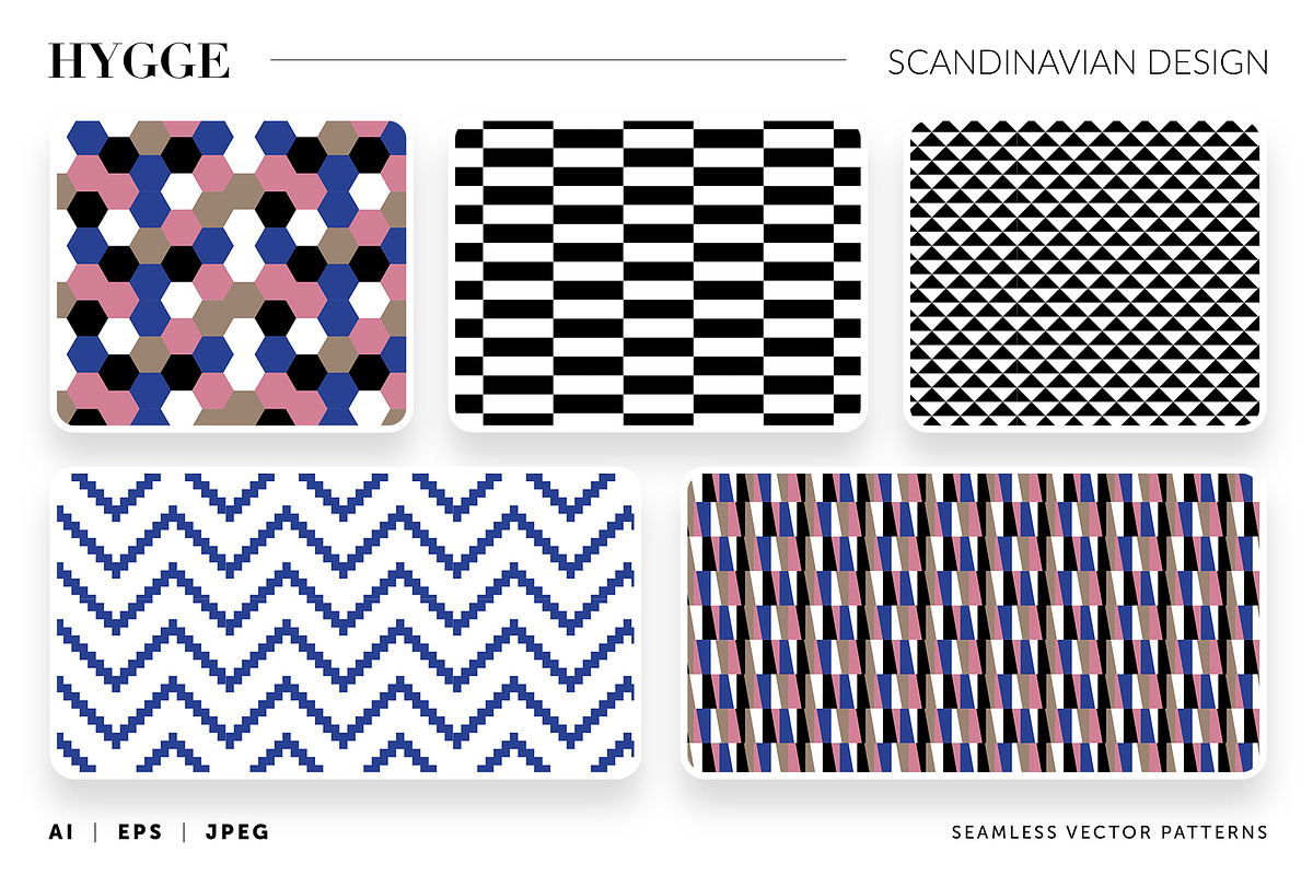 Scandinavian design vector patterns | Creative Market