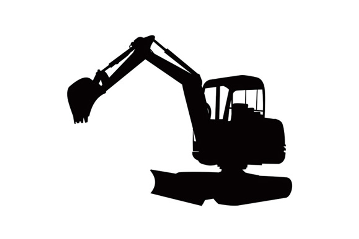 Mechanical Digger Excavator Retro, an Illustration by patrimonio