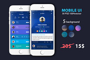 UI Mobile 5 Background, an UI Kit Template by Alireza Farzad