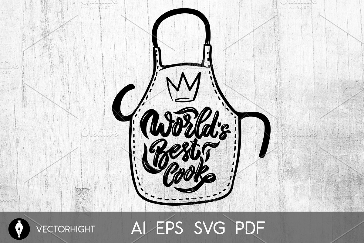 slogan world's best cook. Design SVG, a Food Illustration by Vectorhight