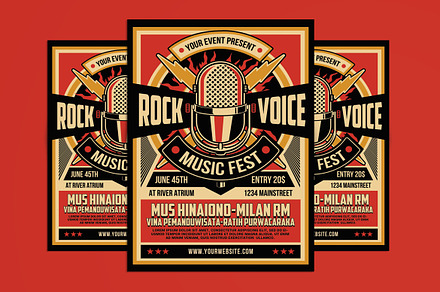 Rock Gig Poster vol. 1 | Flyer Templates ~ Creative Market