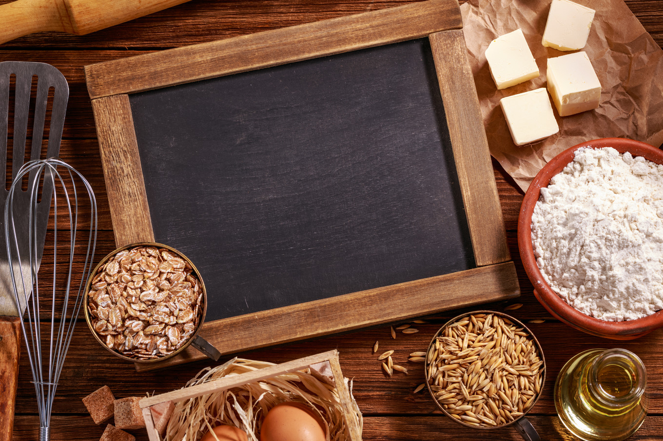 Ingredients for baking on wood stock photo containing bakery and baking ...