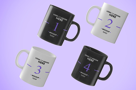 Black and White Ceramic Mug Mockup, a Cups & Container Mockup by ...
