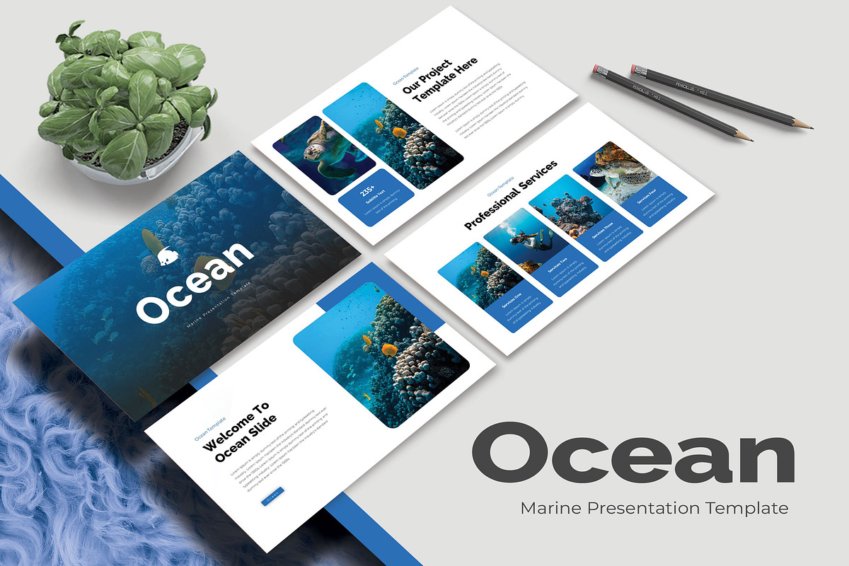 Ocean Ppt-Key-Slide Template
