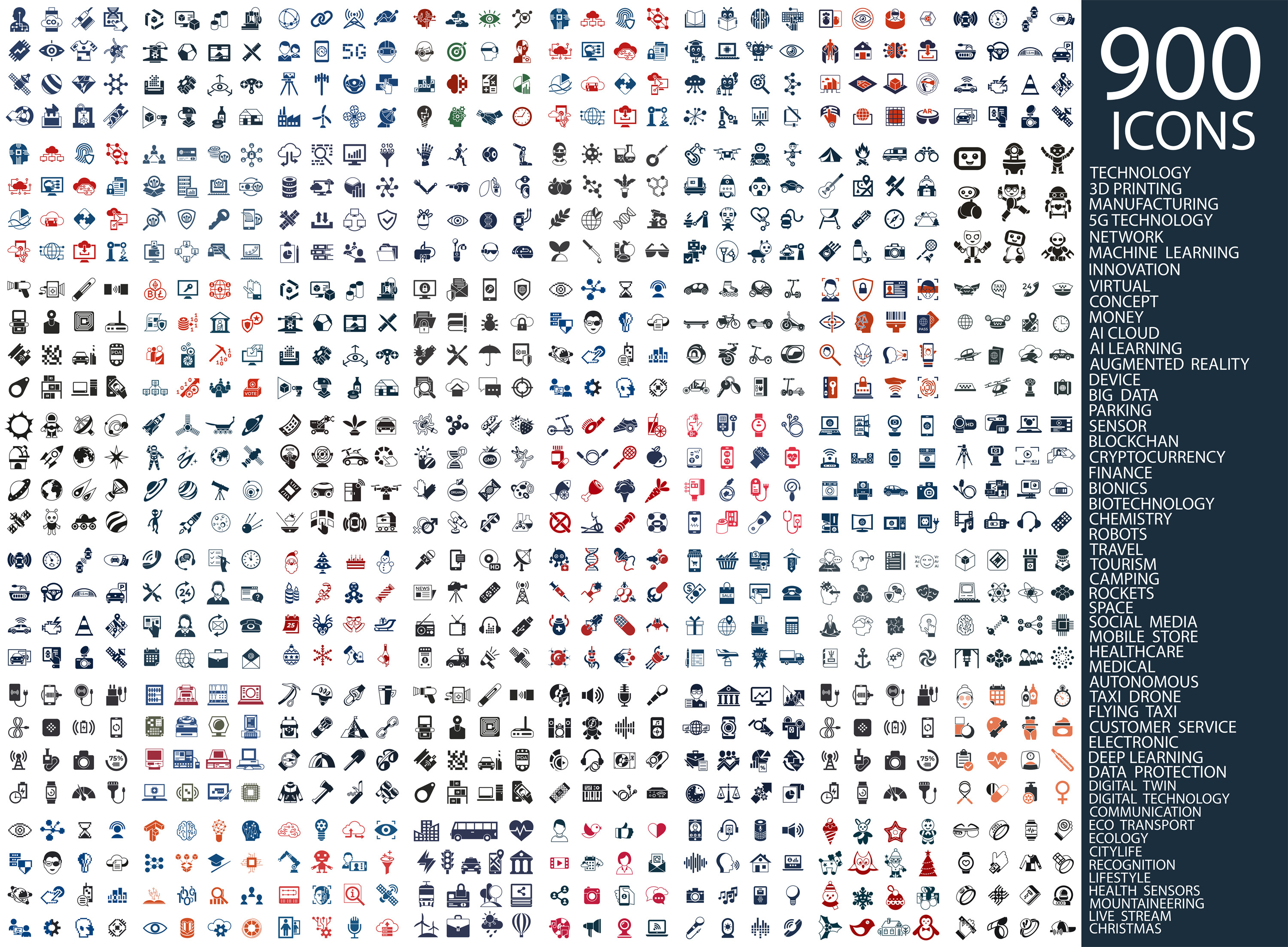 900 tech icons bundle, an Icon by frimufilms