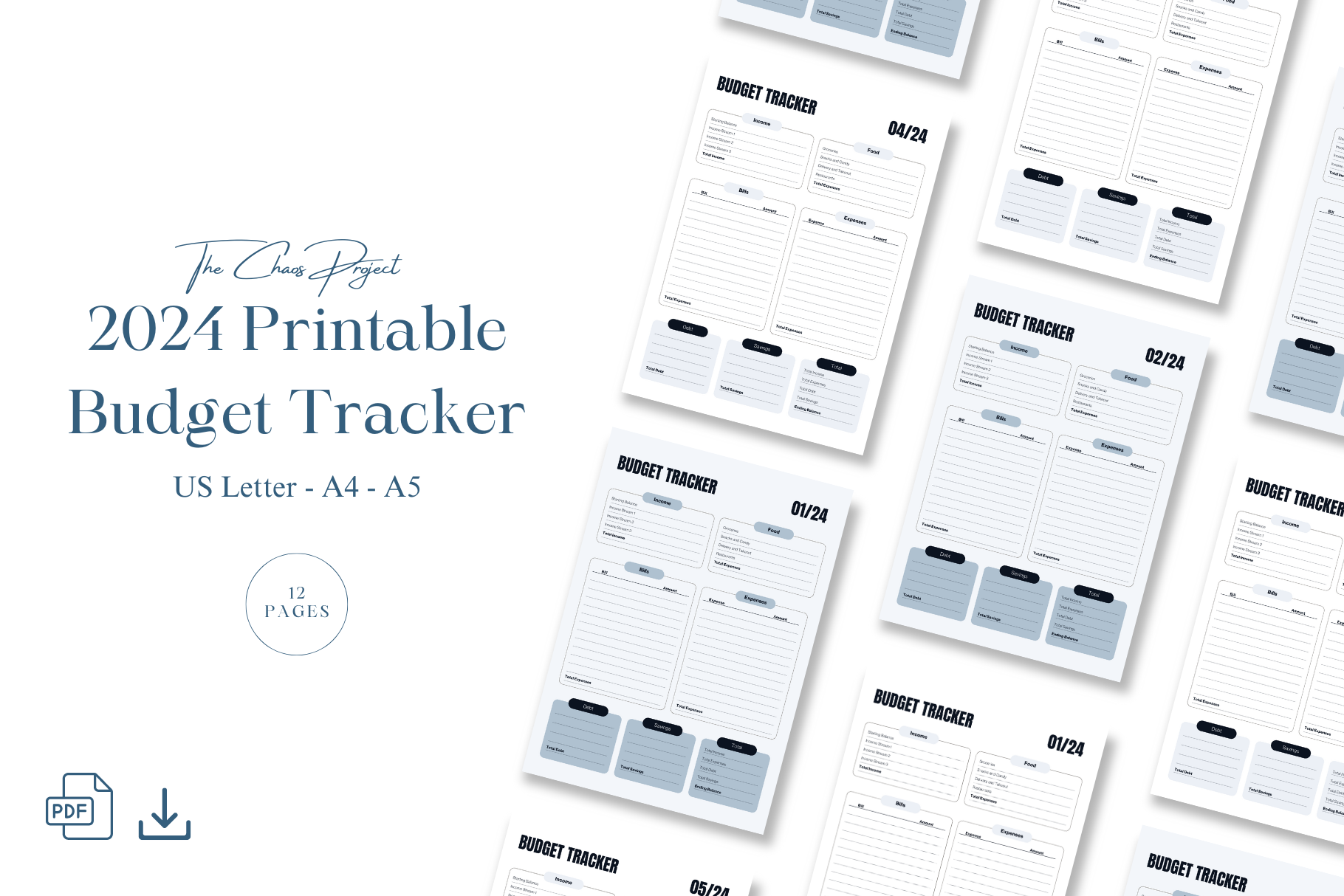 2024 Printable Budget Planner Set, a Stationery Template by The Chaos ...