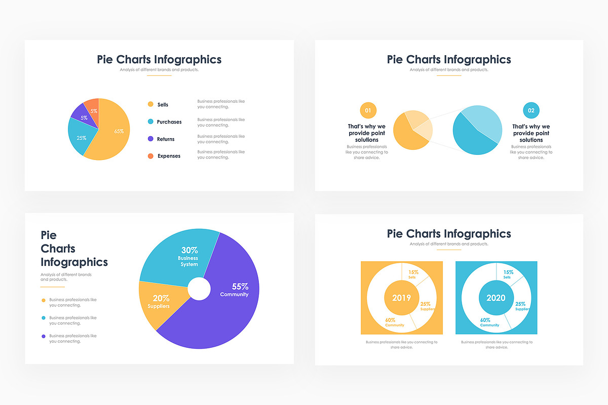 Pie Charts Infographics - PowerPoint, a Presentation Template by slidequest
