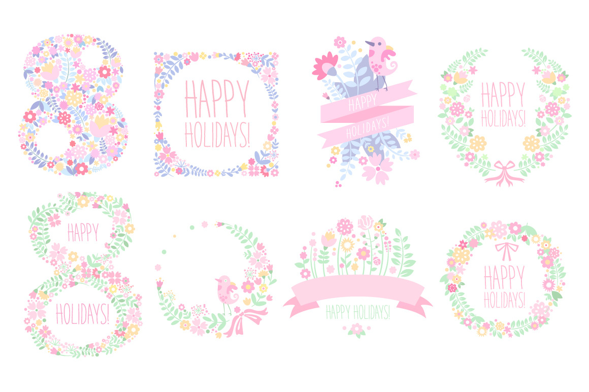 Number eight 8 of flowers, a Decorative Illustration by TopVectors