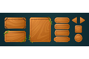 Wooden game buttons, cartoon menu, an Object Graphic by art PVP - market