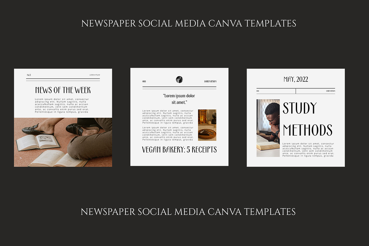 NEWSPAPER SOCIAL MEDIA CANVA PACK | Creative Market