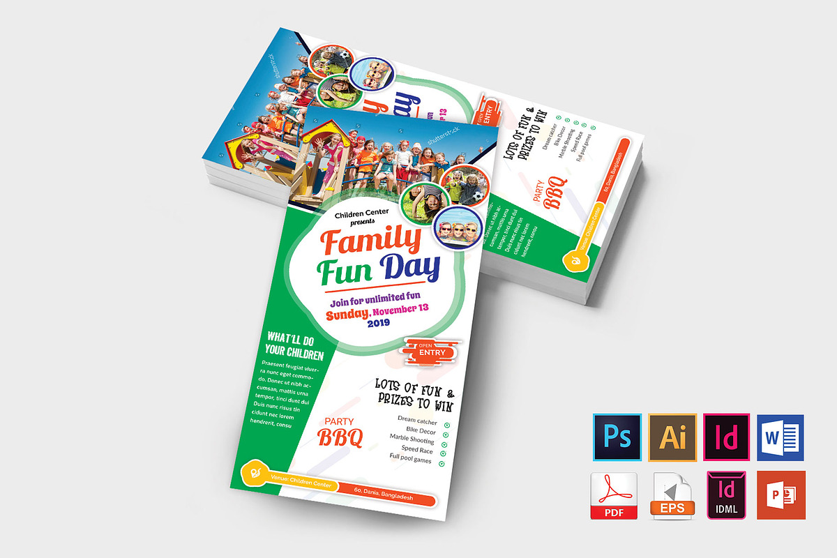 Family Fun Day DL Flyer Vol-3, a Flyer Template by Imagine Design Studio