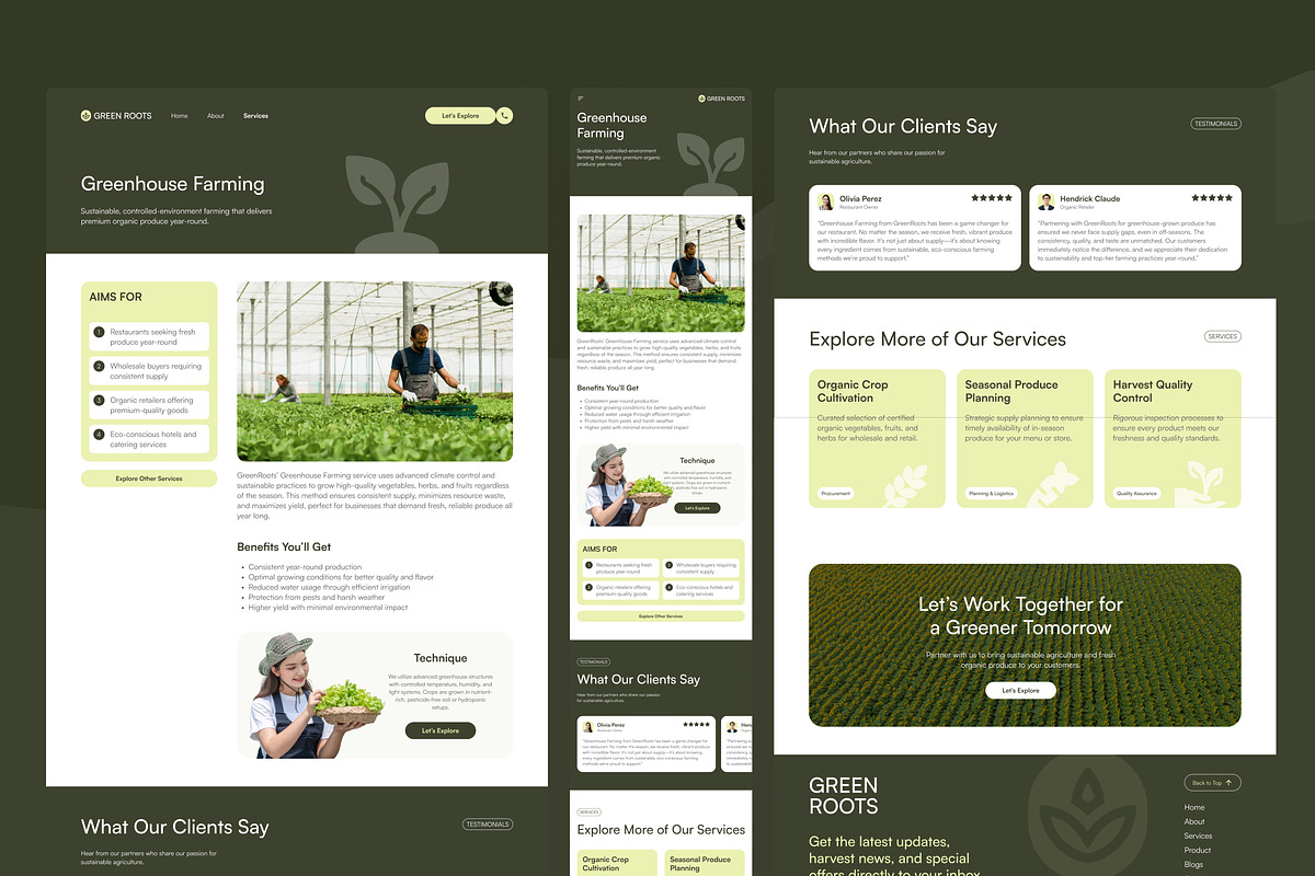 Agriculture Website UI Figma, an UI Kit Template by peterdraw