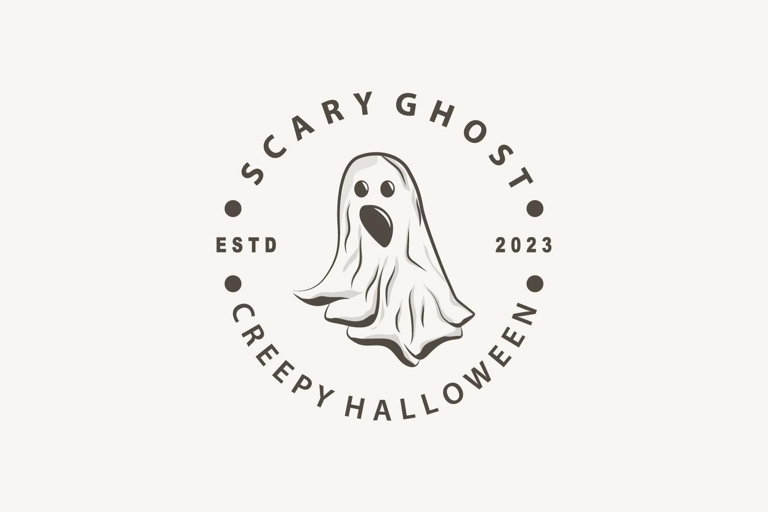 Spooky Ghost Logo Simple Halloween, a Branding & Logo Template by ...