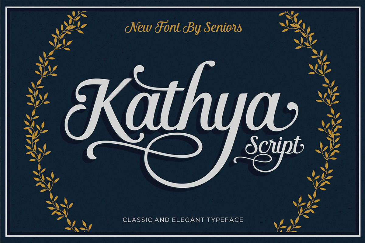 Kathya Script, a Script Font by Seniors