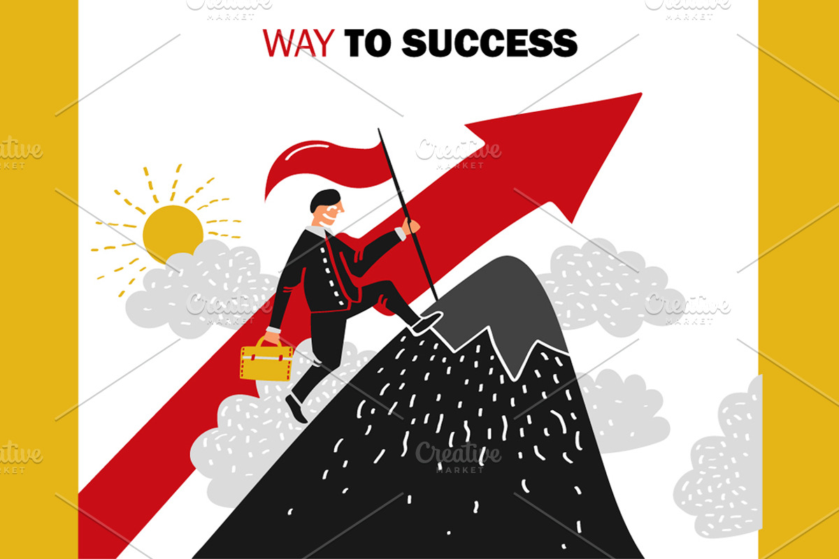 Successful Business Set, a Background Graphic by Macrovector | Creative ...