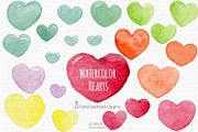 Watercolor hearts clipart, a Seasonal Illustration by Autumn Breeze