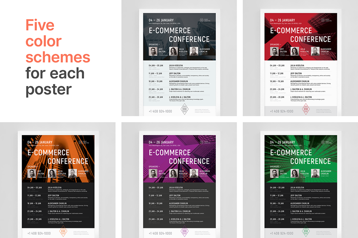 Conference Event Schedule Poster #2, a Flyer Template by EDT.Graphics
