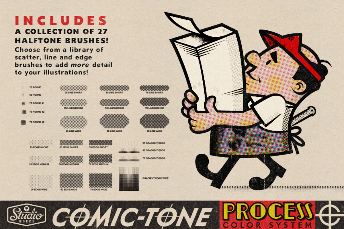 Comic-Tone Process Color System, a Layer Style Add-On by StudioWorks