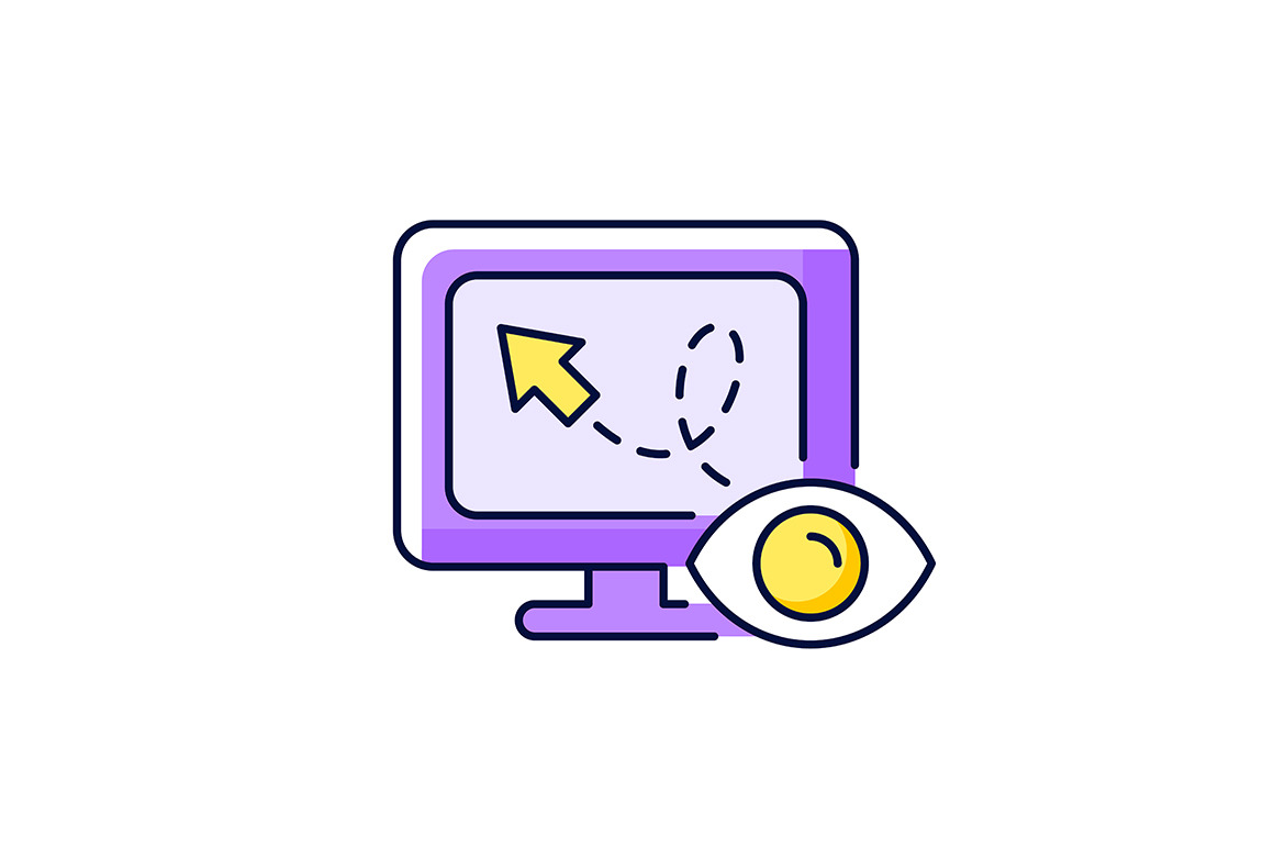Mouse movement tracking purple icon, an Outline Icon by bsd studio