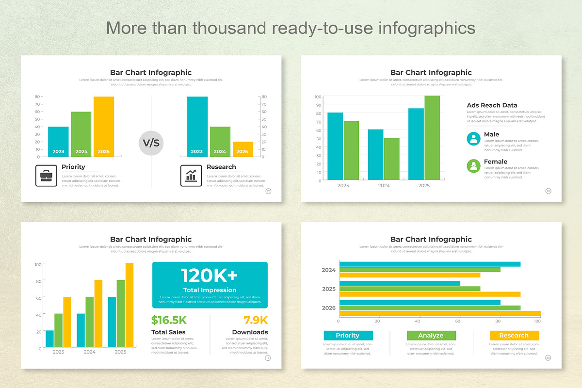 Bar Chart Infographic Template EPS