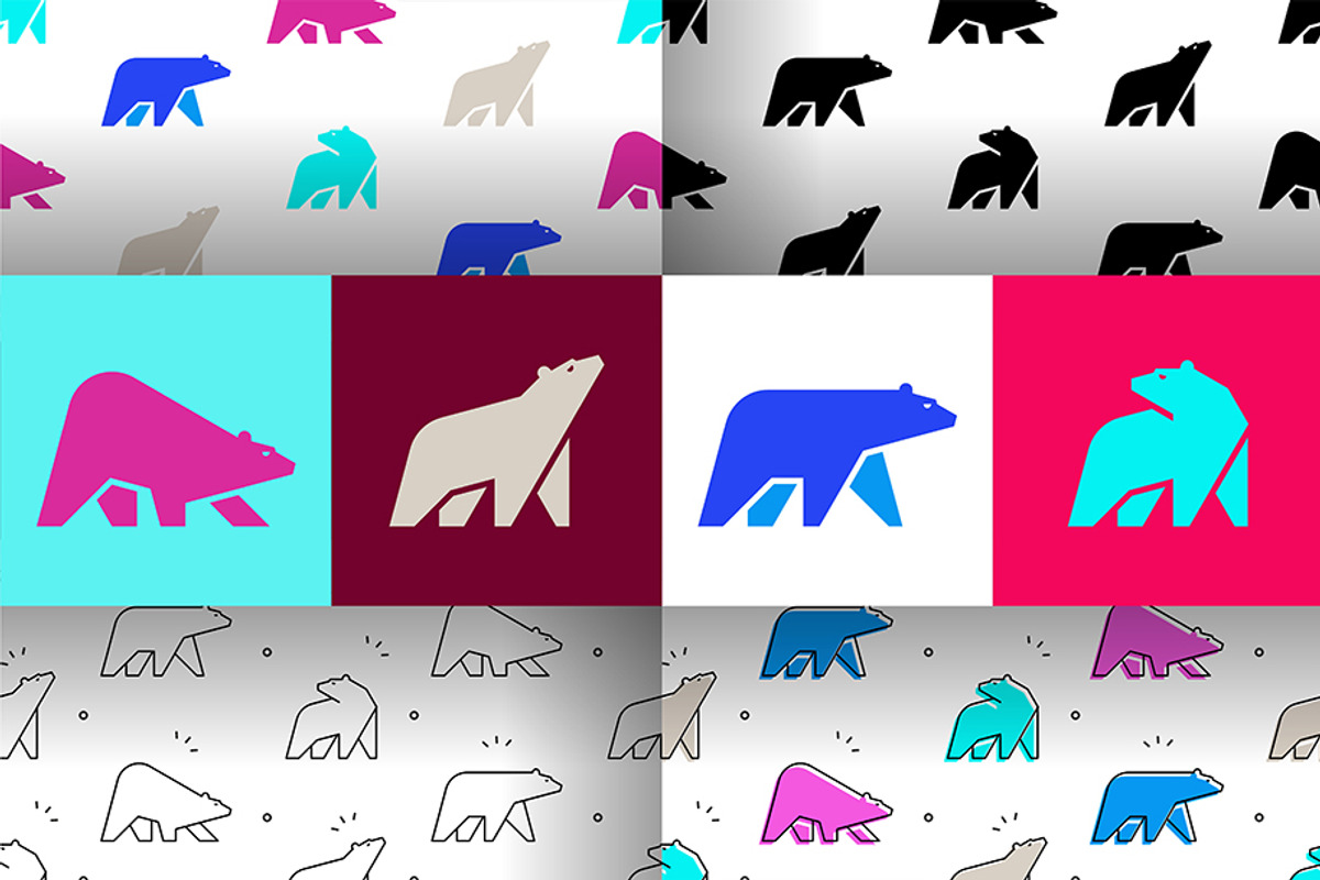 Ice Bear Logo + pattern, an Icon by NataliiaVolyk