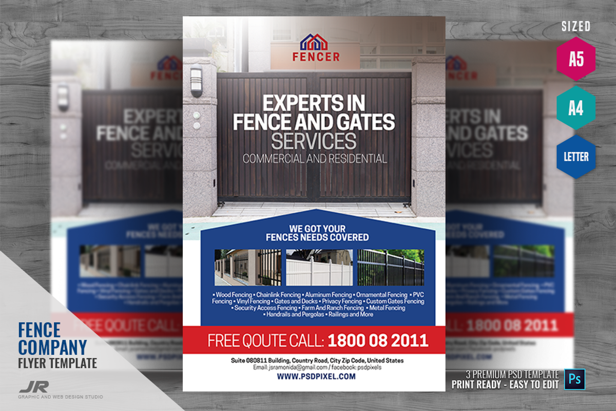 Gates and Fence Services Flyer, a Flyer Template by PSDPixel