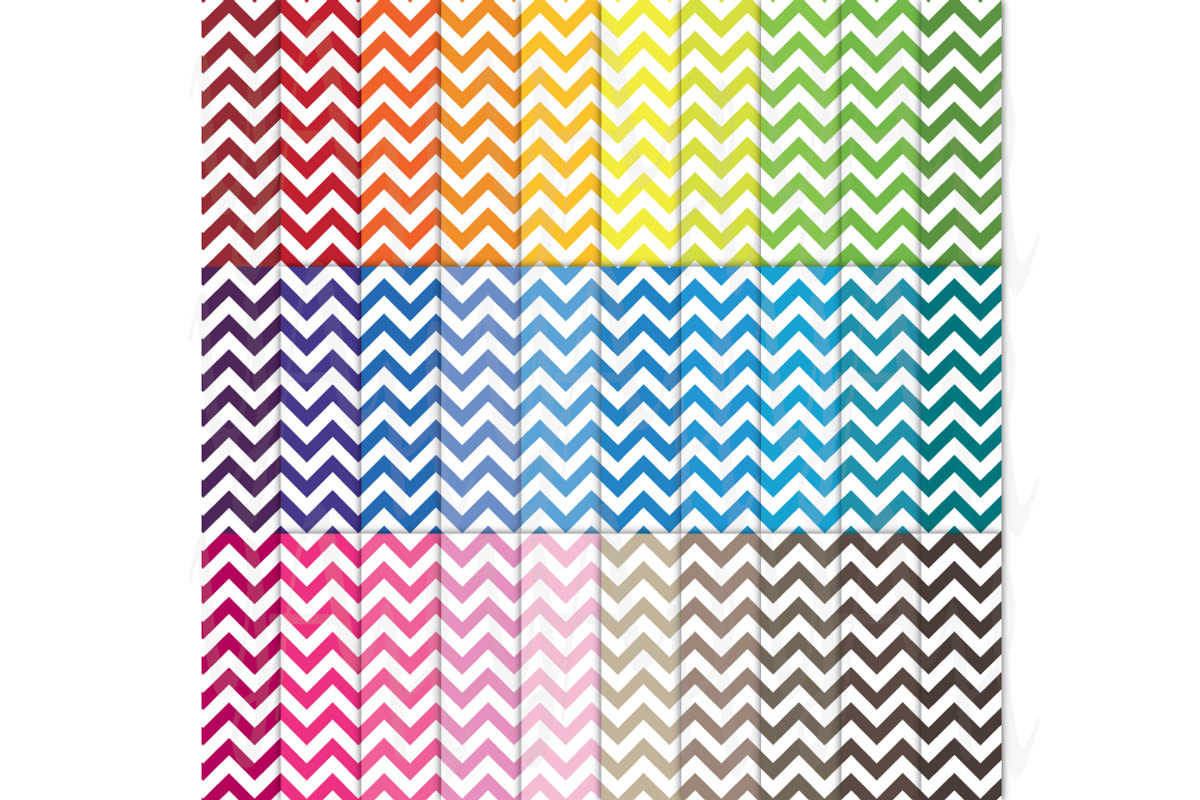 30 Rainbow Chevron Digital Paper, an Illustration by YenzArtHaut