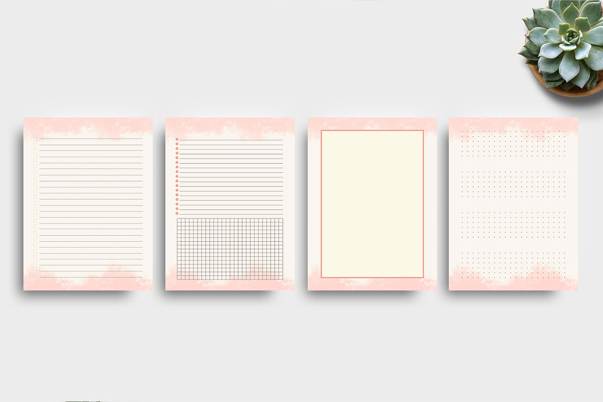 Digital Notebook Pages, a Stationery Template by Ultimate Template Shop