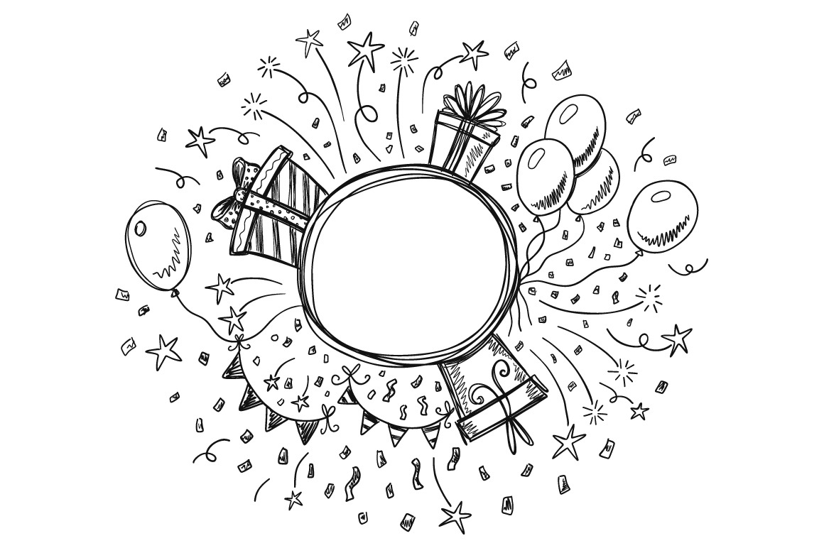 Party frames hand drawn set, an Object Graphic by Hala