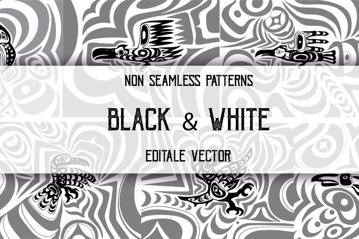 Tlingit Raven patterns bundle, a Pattern Graphic by Natsuhisui