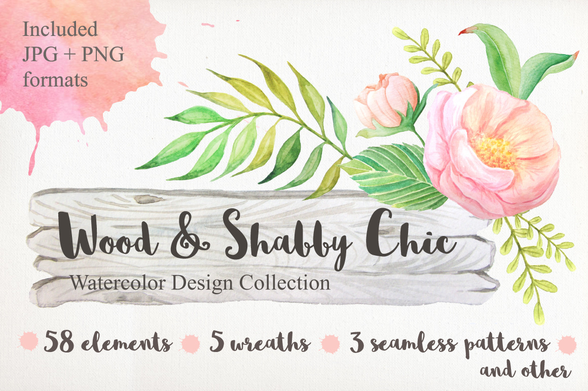 Shabby Chic Watercolor Pack, a Background Graphic by LarysaZabrotskaya
