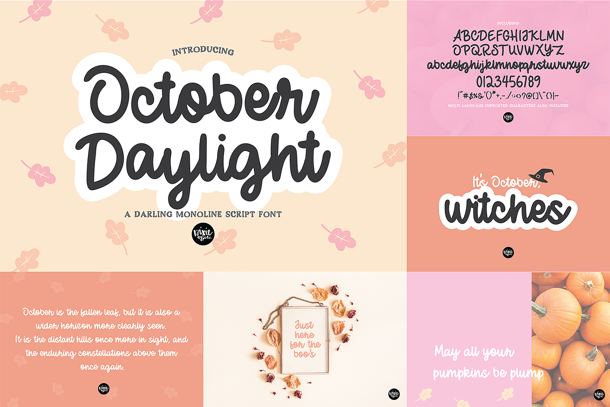 AUTUMN BREEZE Fall Font Bundle, a Script Font by Blush Font Co.