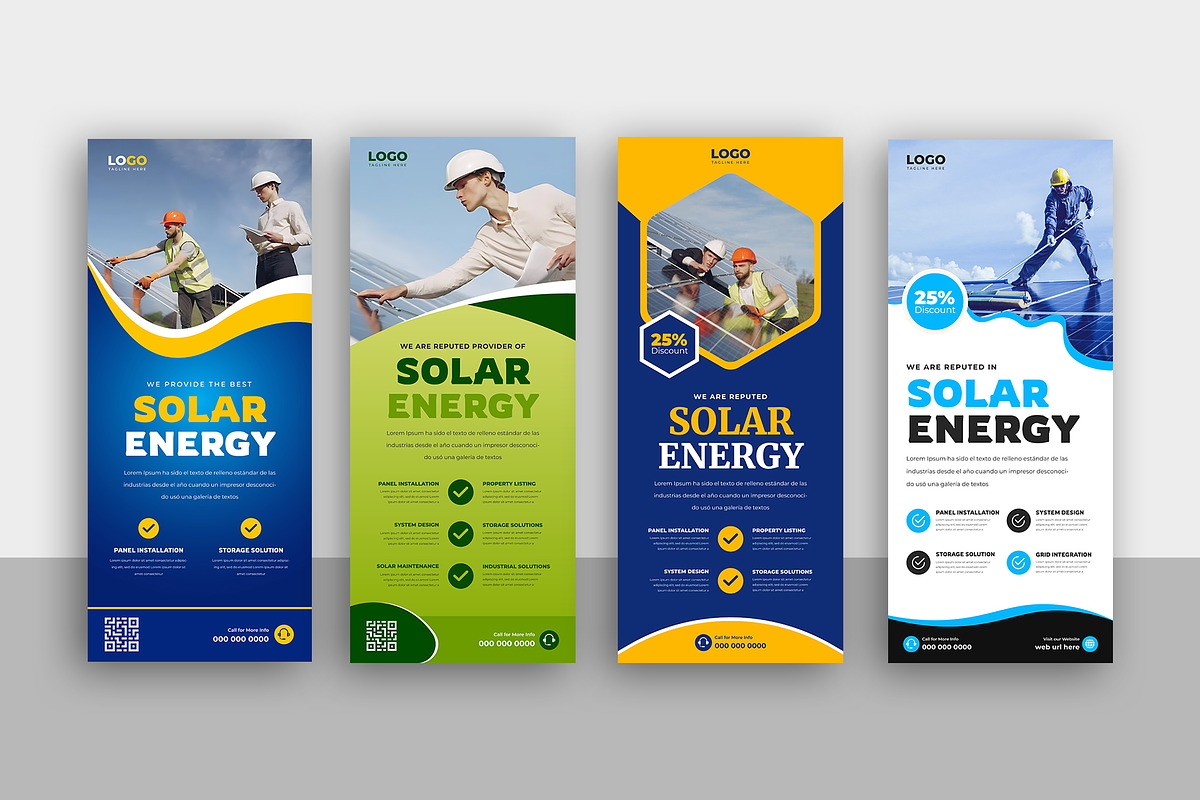 Solar Energy standee roll up banner, a Stationery Template by Designgrove