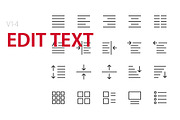 80 Edit text UI icons, an Outline Icon by Palau | Creative Market