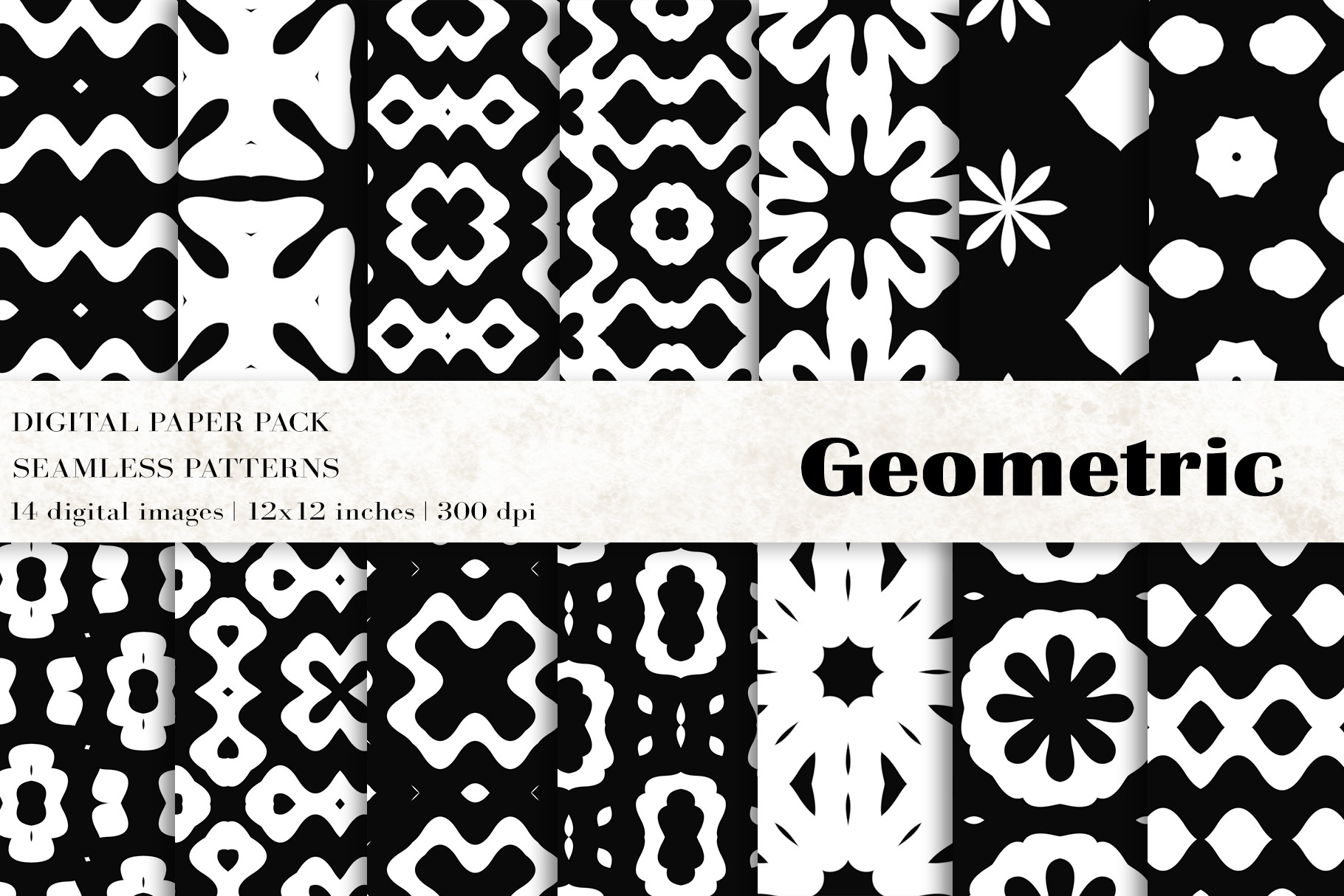 Geometric Digital Papers, a Pattern Graphic by BonaDesigns
