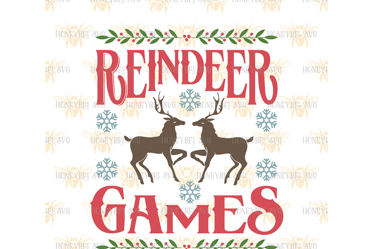 Reindeer Games SVG EPS DXF JPG, a Decorative Illustration by JBArt Clipart
