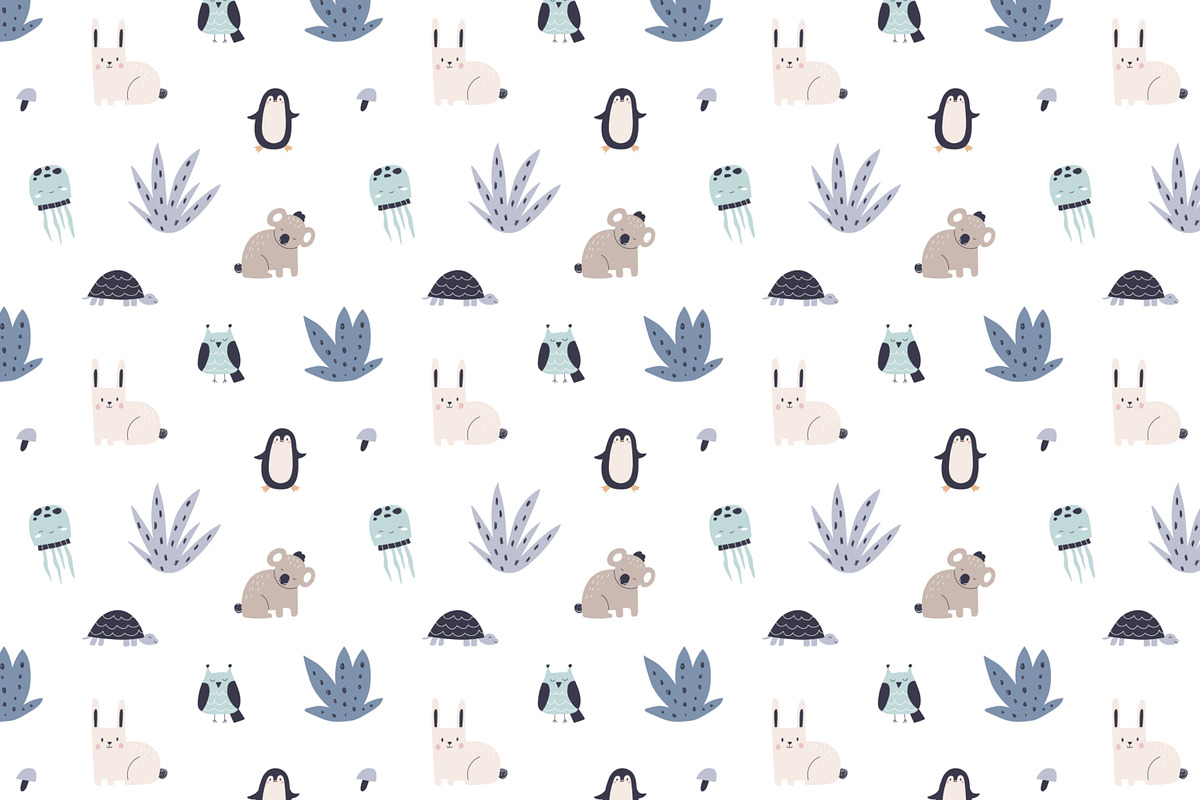 Scandi animals seamless patterns set, a Pattern Graphic by Good Studio