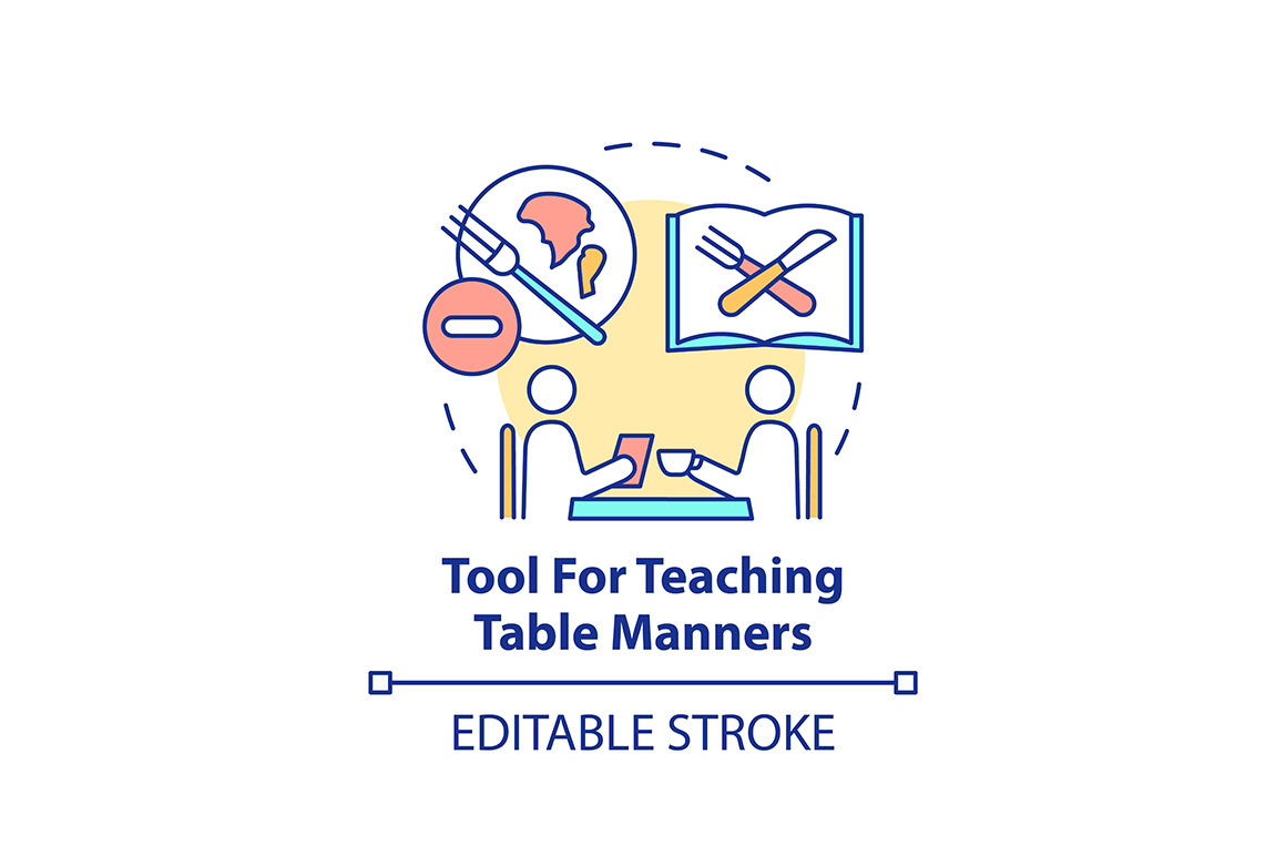 Tool for teaching table manners icon, an Outline Icon by bsd studio ...