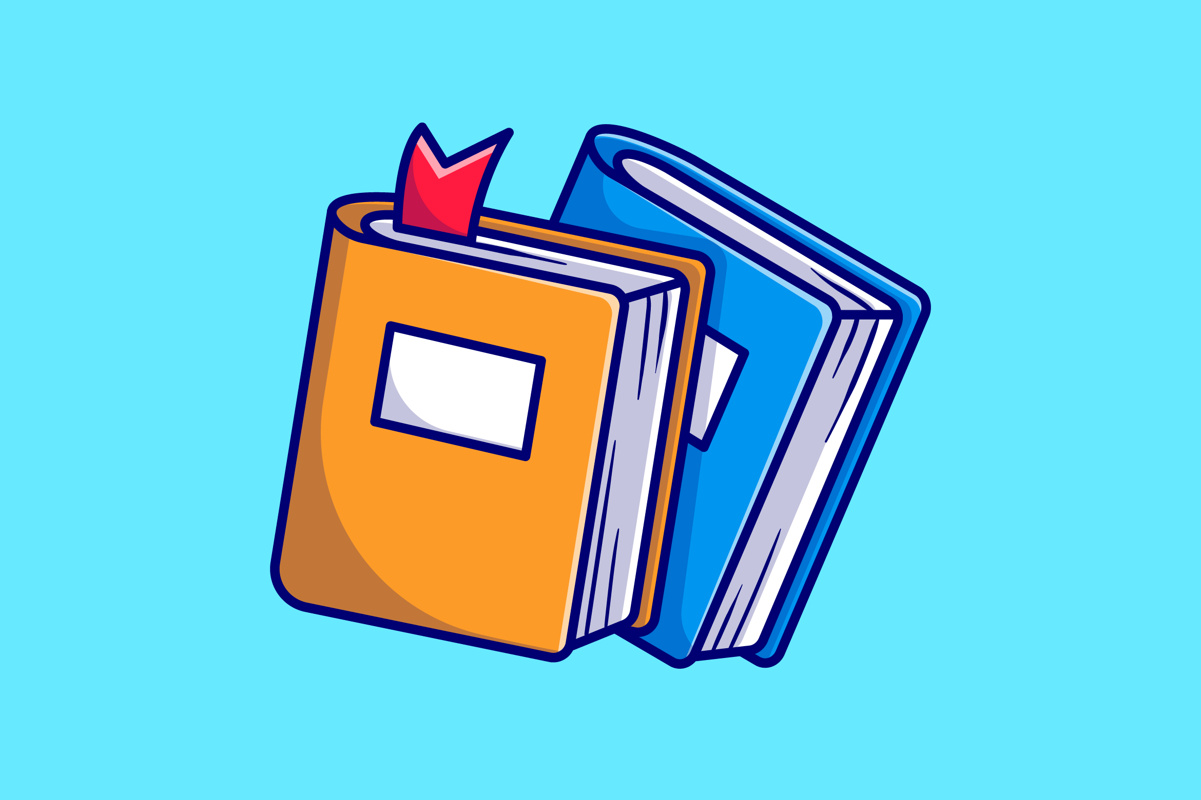 Floating Books Cartoon Illustration, an Education Illustration by ...