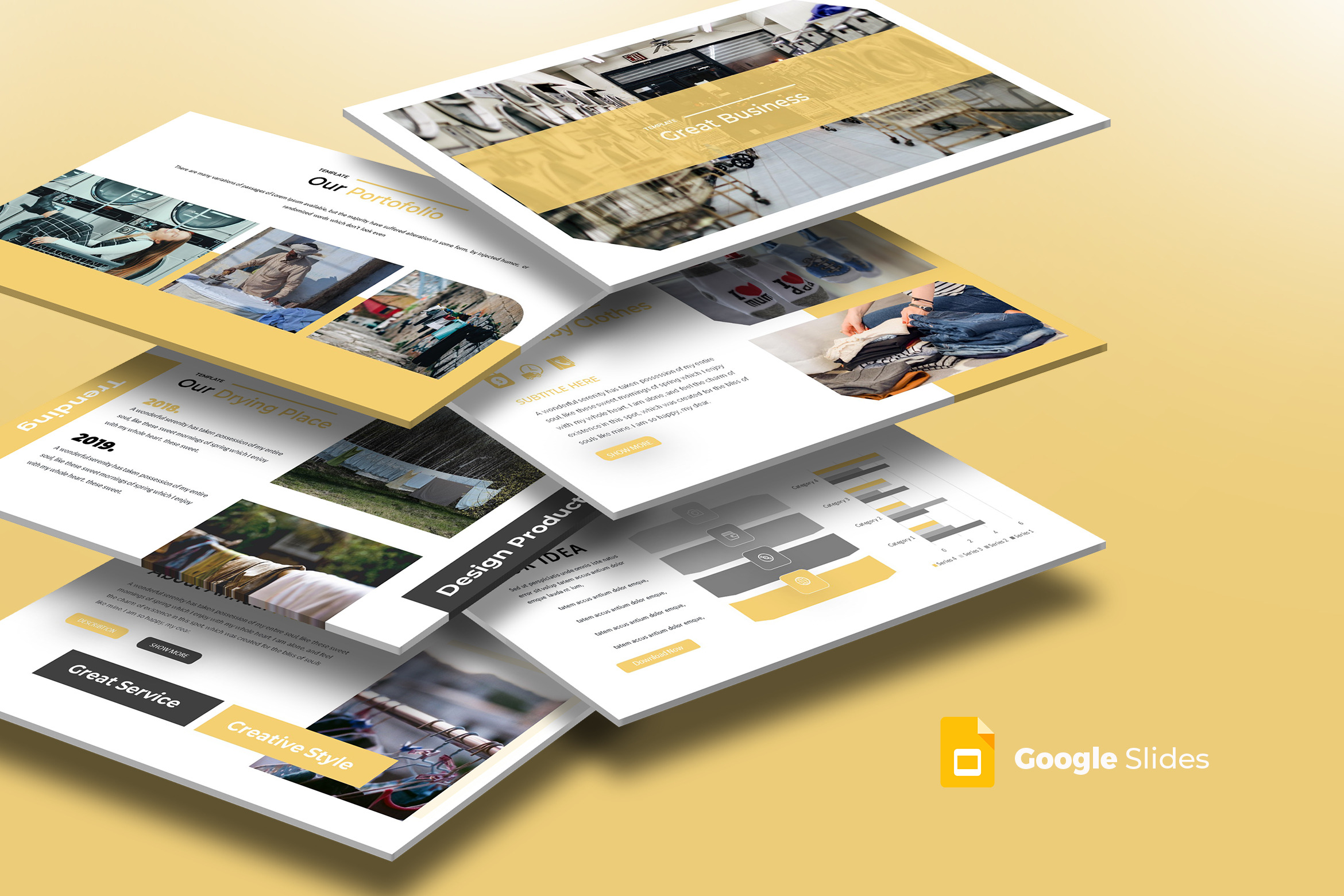 Laundry - Google Slides Template, a Presentation Template by AQR Studio