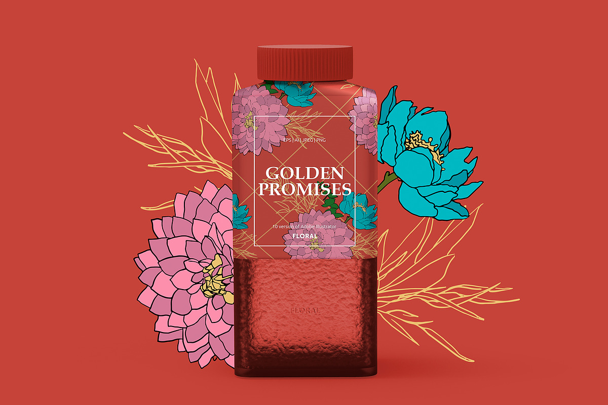 Golden Promises patterns collection, a Pattern Graphic by Designnina Shop