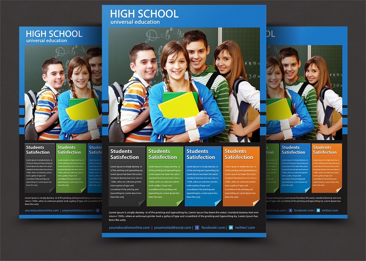 High School Flyer Templates, a Flyer Template by AfzaalGraphics