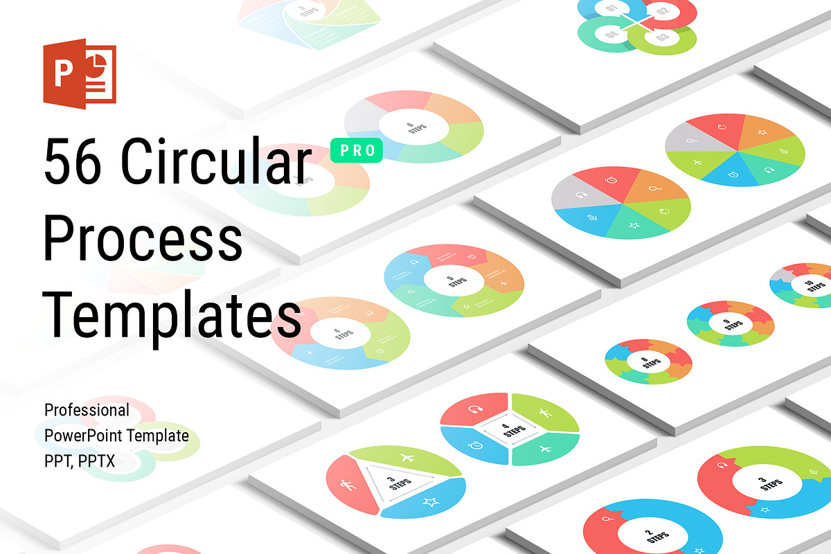 Circular Process PowerPoint Template, a Presentation Template by HiSlide.io